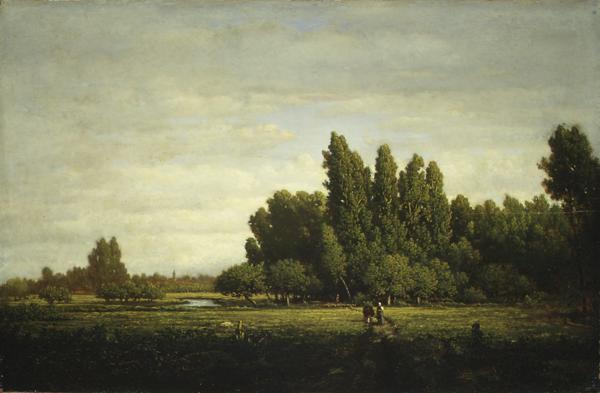 A Meadow Bordered by Trees - Théodore Rousseau | FeelTheArt