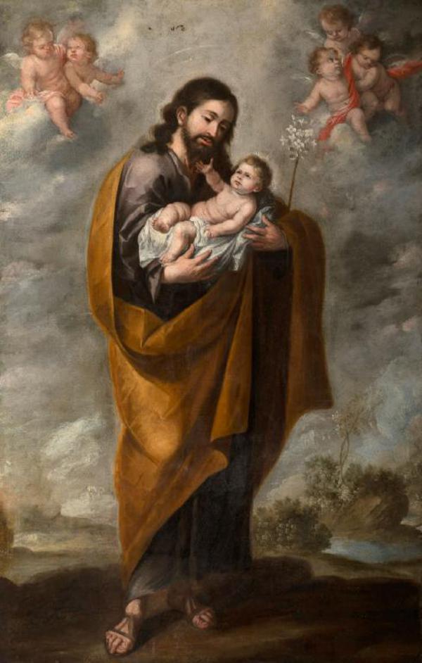 Saint Joseph with the Infant Saviour (Angels in the Clouds) - Bartolomé ...