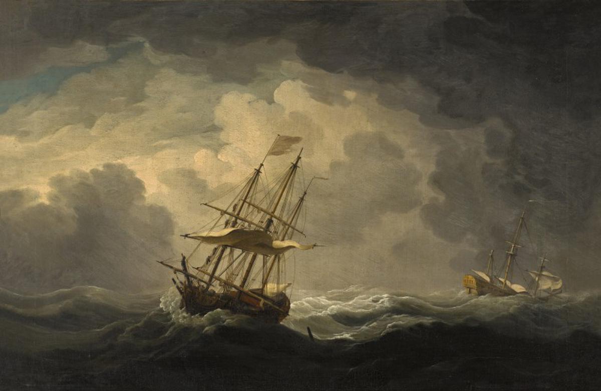 Two Men-of-war in a Gale - Charles Brooking | FeelTheArt