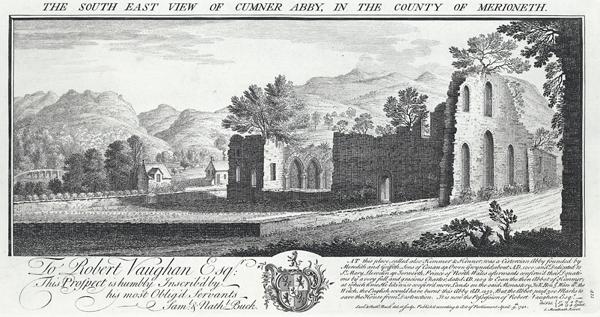 The South East View Of Cumner Abby, In The County Of Merioneth - Samuel ...