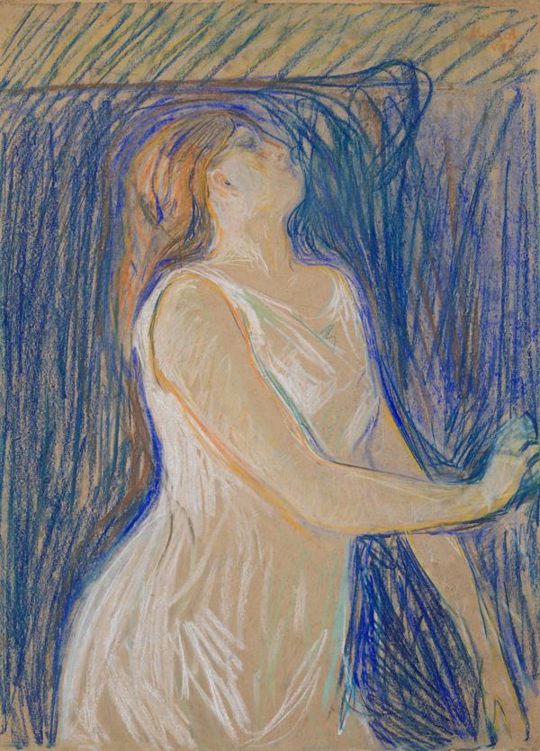 Sketch of the Model Posing - Edvard Munch | FeelTheArt