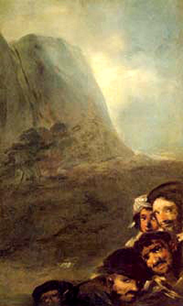 Heads in a landscape - Francisco Goya | FeelTheArt