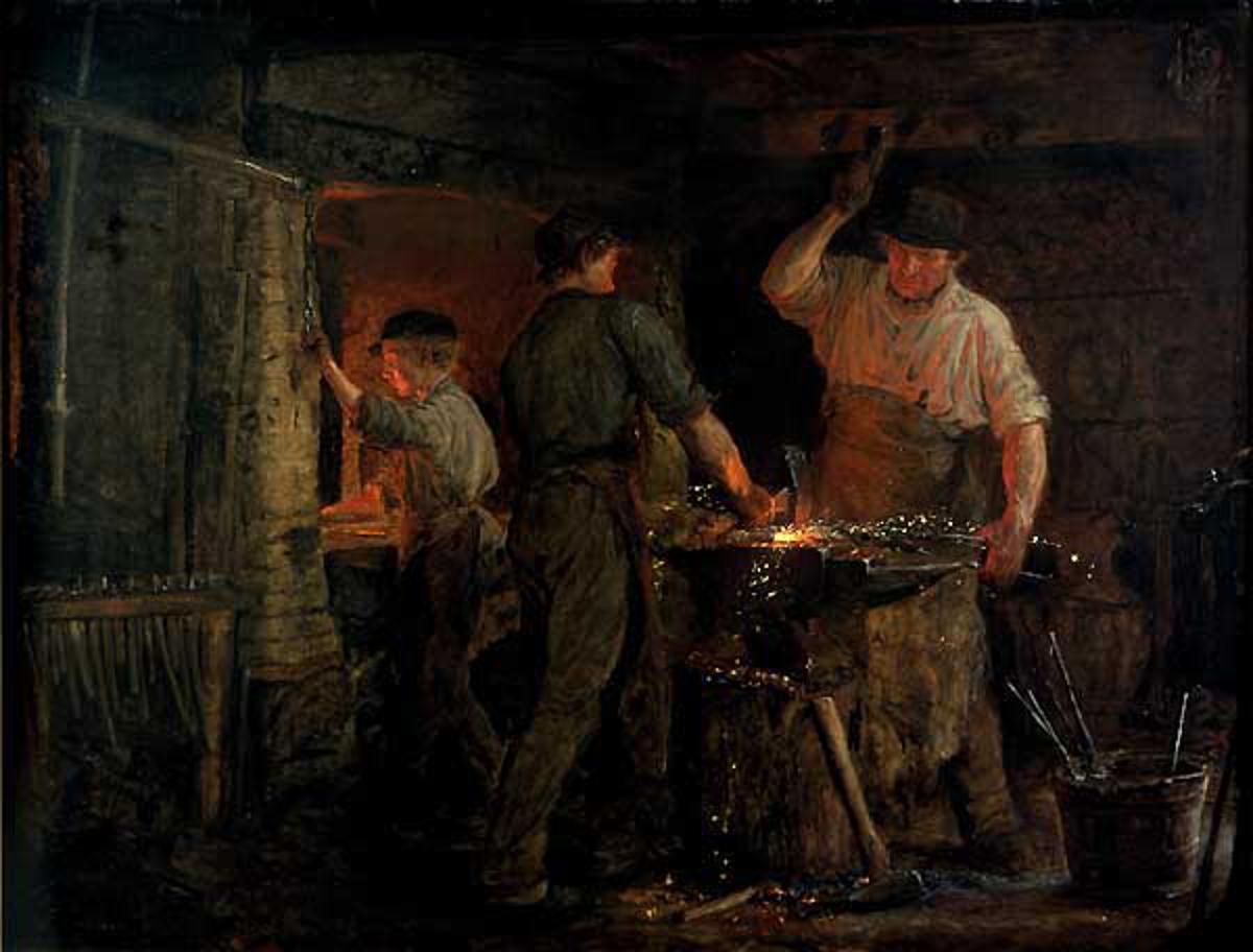 The Blacksmith in Hornbæk - Peder Severin Krøyer | FeelTheArt