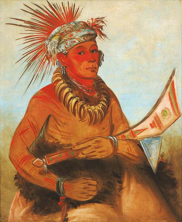 Pah-ta-cóo-chee, Cedro de tiro, un valiente - George Catlin | FeelTheArt