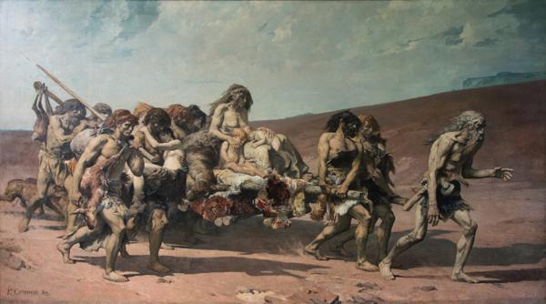 Cain flying before Jehovah's Curse - Fernand Cormon | FeelTheArt