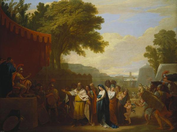 The Wife of Arminius brought captive to Germanicus - Benjamin West ...