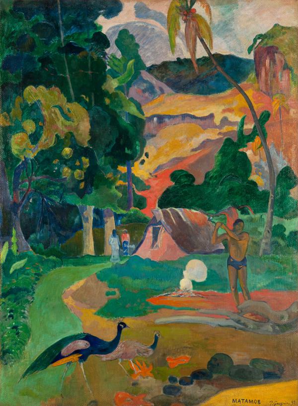 Matamoe (Death), Landscape with Peacocks - Paul Gauguin | FeelTheArt