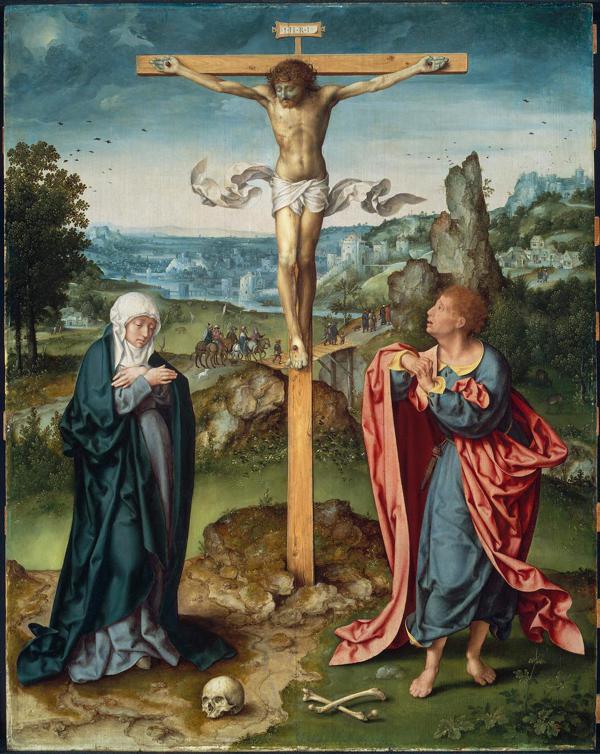 The Crucifixion - Joos van Cleve | FeelTheArt