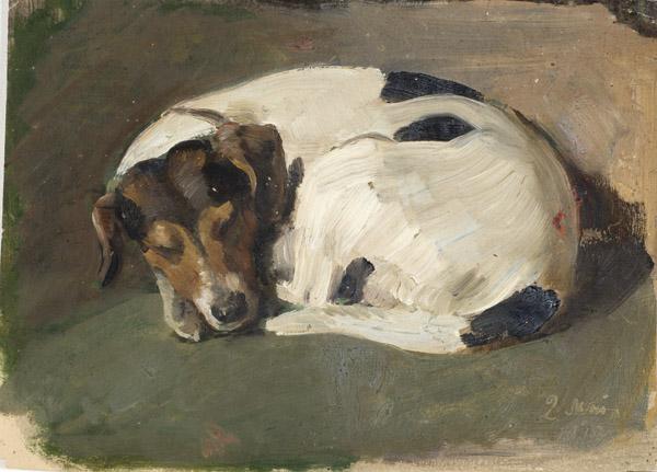 Chien endormi. Esquisse pour la composition « Kalevipoeg à la recherche ...