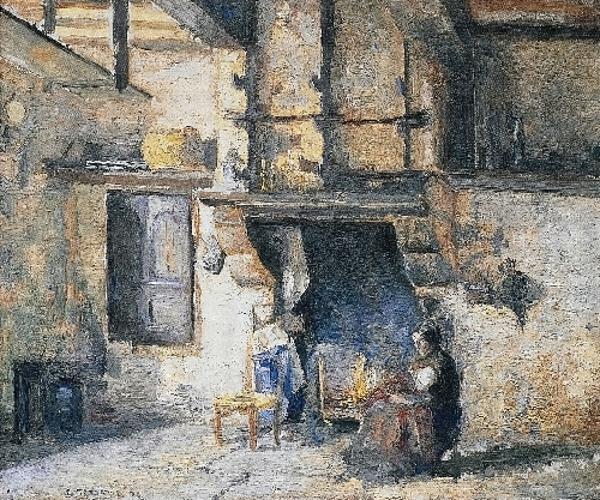 The Kitchen in Piette's House, Montfoucault - Camille Pissarro | FeelTheArt