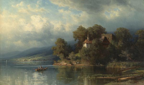 Chapel on the Lake of Lowerz - Adolf Mosengel | FeelTheArt