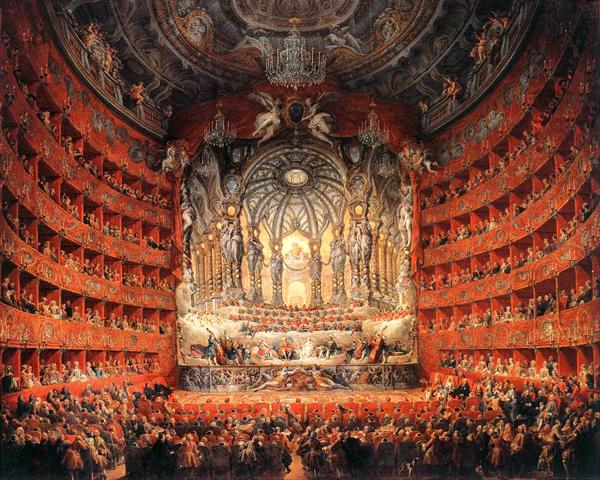 Musical feast given by the cardinal de La Rochefoucauld in the Teatro ...
