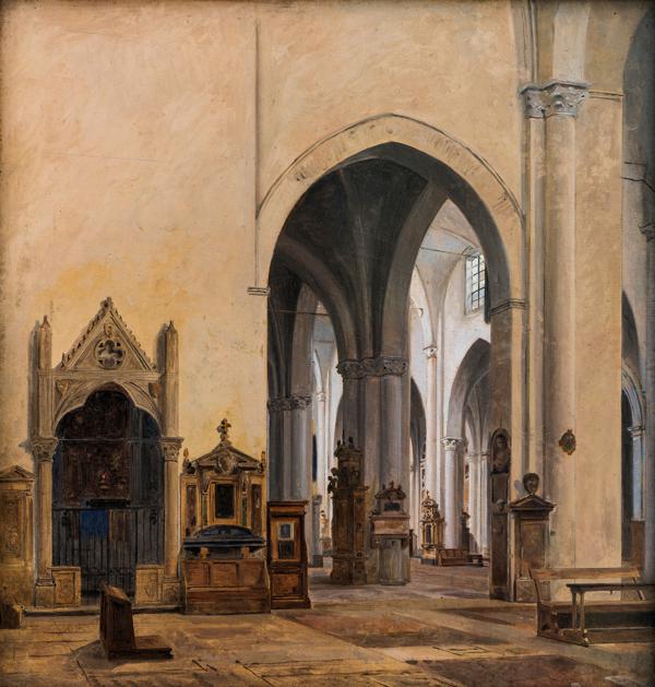 The interior of S. Maria sopra Minerva in Rome - Constantin Hansen ...