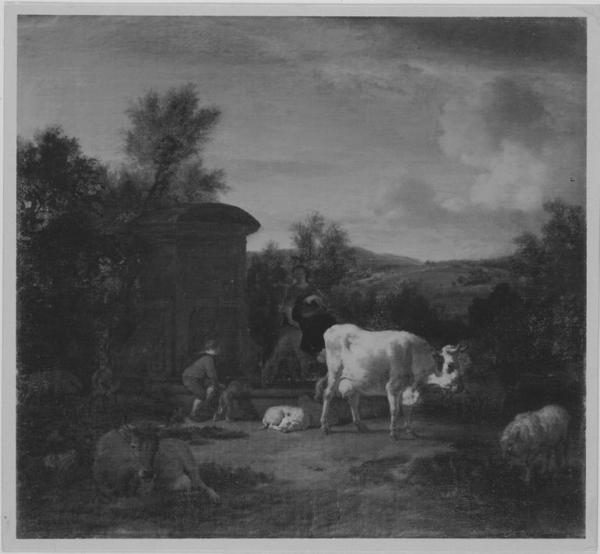 herd and shepherds at the well - Adriaen van de Velde | FeelTheArt