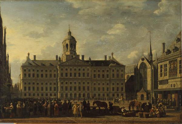Amsterdam Town Hall on Dam Square - Gerrit Adriaenszoon Berckheyde | FeelTheArt