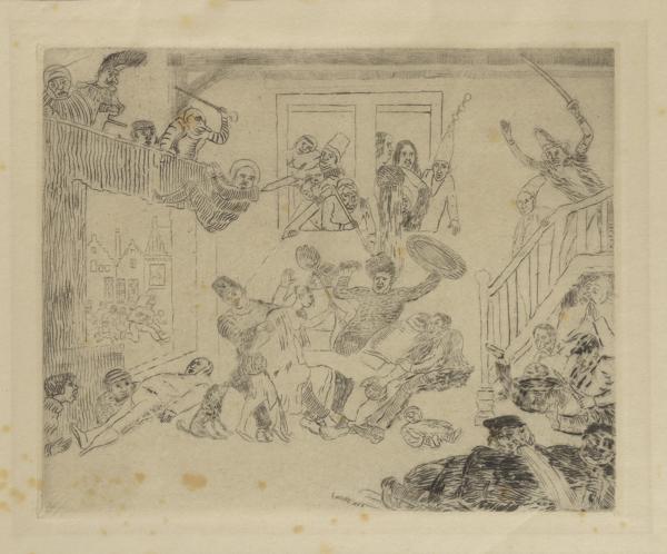 Combat of the rascals Désir et Rissolé - James Ensor | FeelTheArt