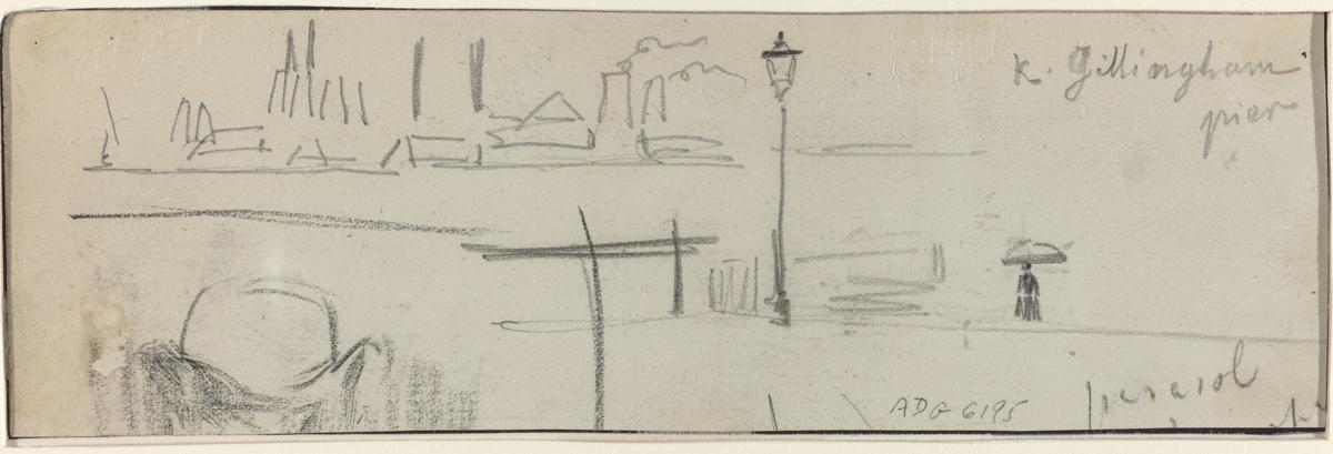 Gillingham Pier, London [verso] - Félix Buhot | FeelTheArt