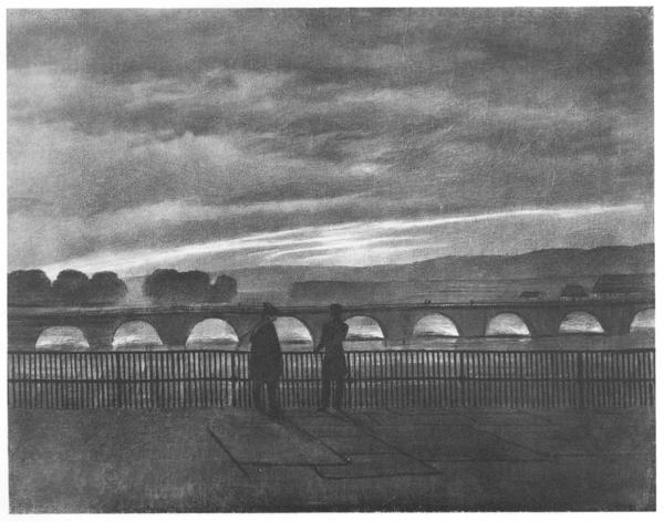The Augustus Bridge in Dresden - Caspar David Friedrich | FeelTheArt