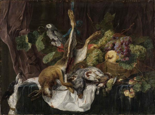 Hunting still life with parrot - Jan Fyt | FeelTheArt