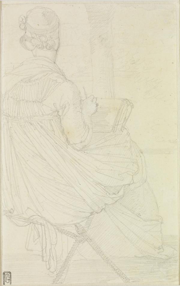 Miss Harvey Drawing, Seated and Seen from the Back - Jean-Auguste ...