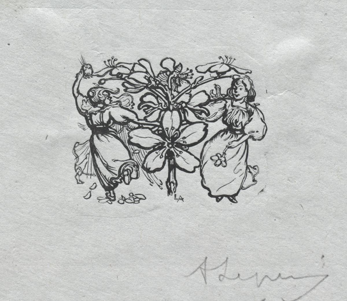 Paris Almanac, 1897: Tail-piece, Spring - | FeelTheArt